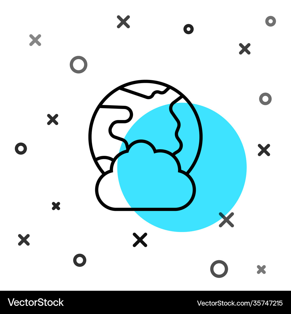 Black line global technology or social network Vector Image