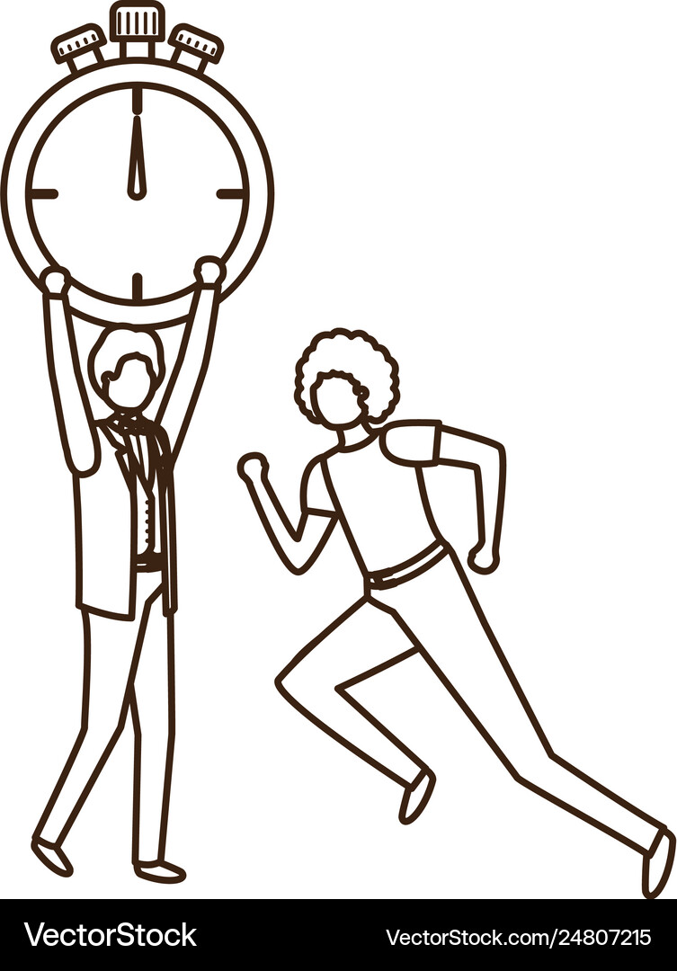 Businessmen with clock avatar character Royalty Free Vector