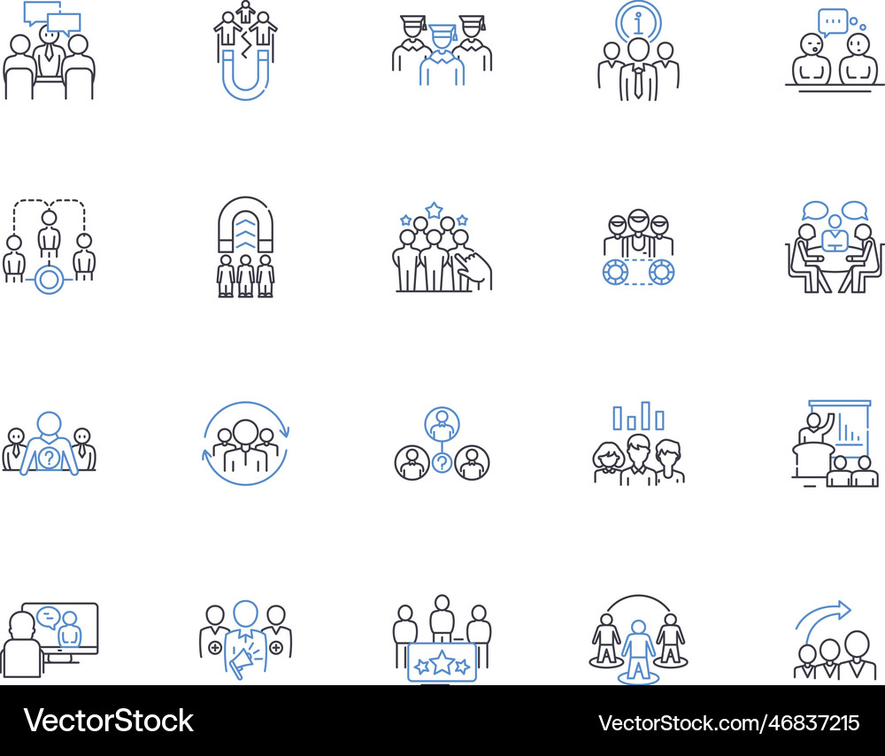 Compromise discussion line icons collection Vector Image