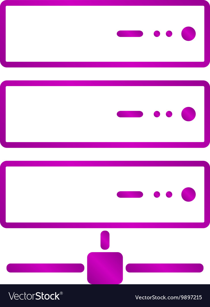 Computer server icon flat design Royalty Free Vector Image