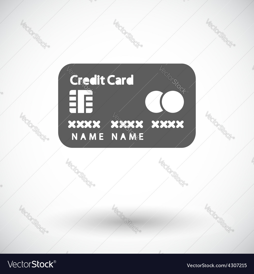 Credit card single flat icon Royalty Free Vector Image Credit card single flat icon Royalty Free Vector Image