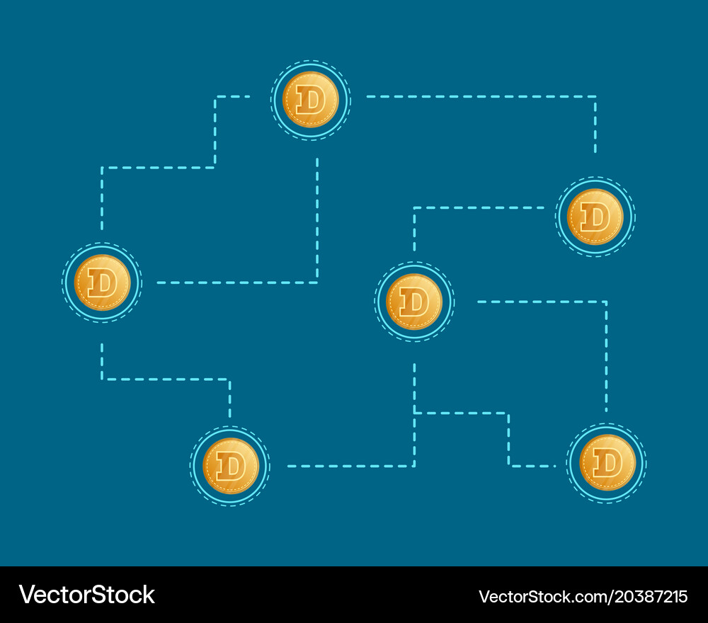 Dogecoin cryptocurrency technology style Vector Image