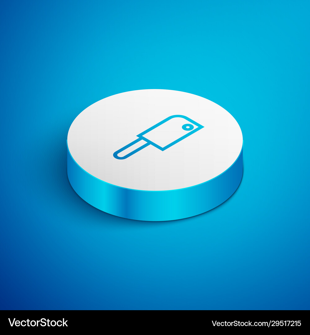 Isometric line meat chopper icon isolated on blue Vector Image
