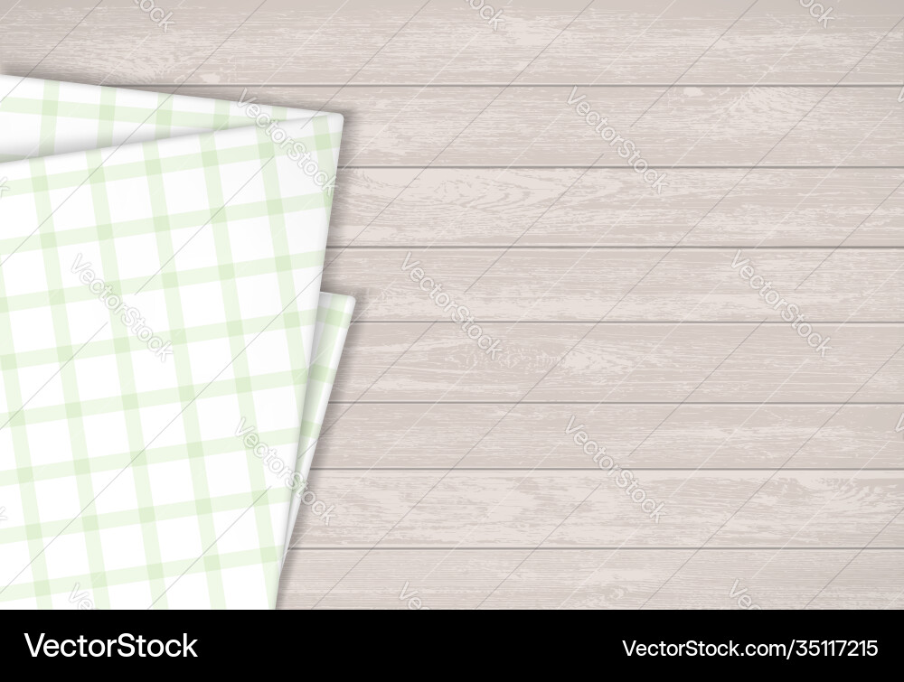 Kitchen napkin on a wooden table Royalty Free Vector Image