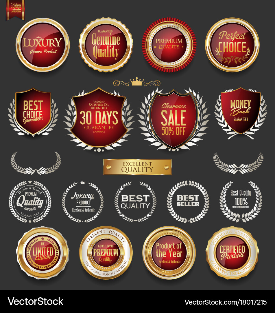 Luxury golden design elements collection 3 Vector Image