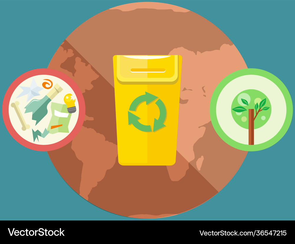 Plan for recycling and greening planet waste Vector Image