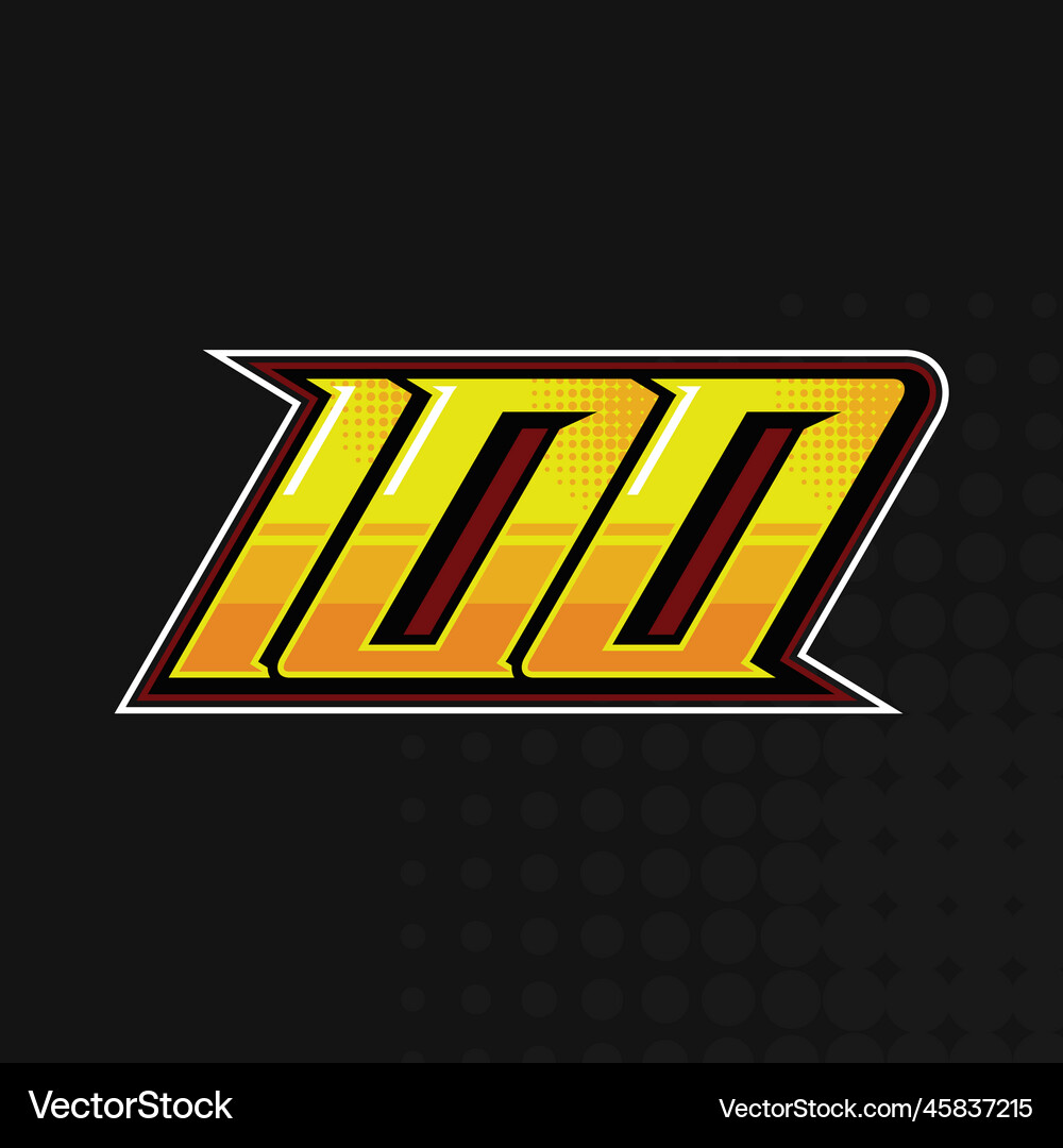 Race number 100 logo design Royalty Free Vector Image