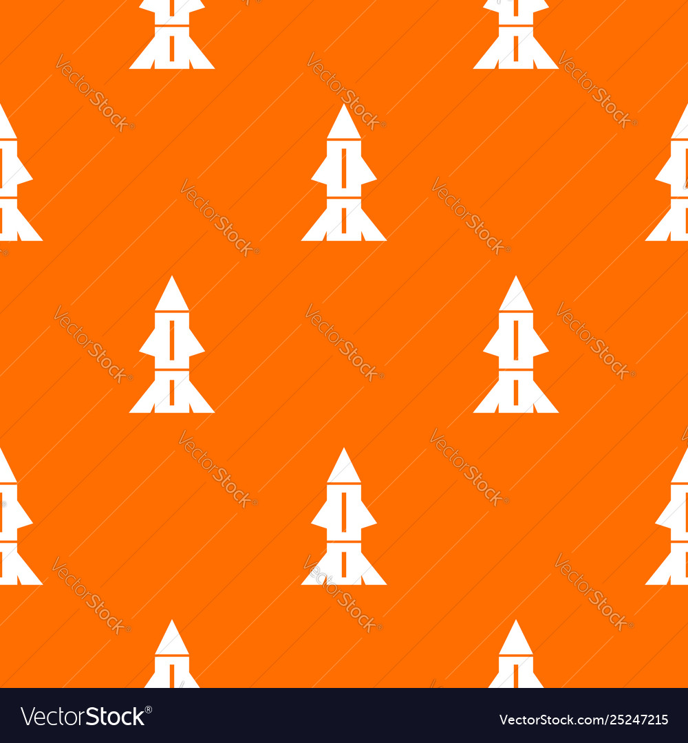 Rocket technology pattern orange Royalty Free Vector Image