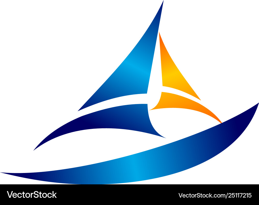 Sailing ship boat sail logo Royalty Free Vector Image