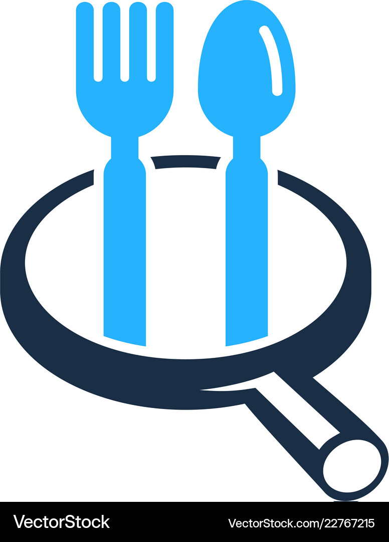 Search food logo icon design Royalty Free Vector Image