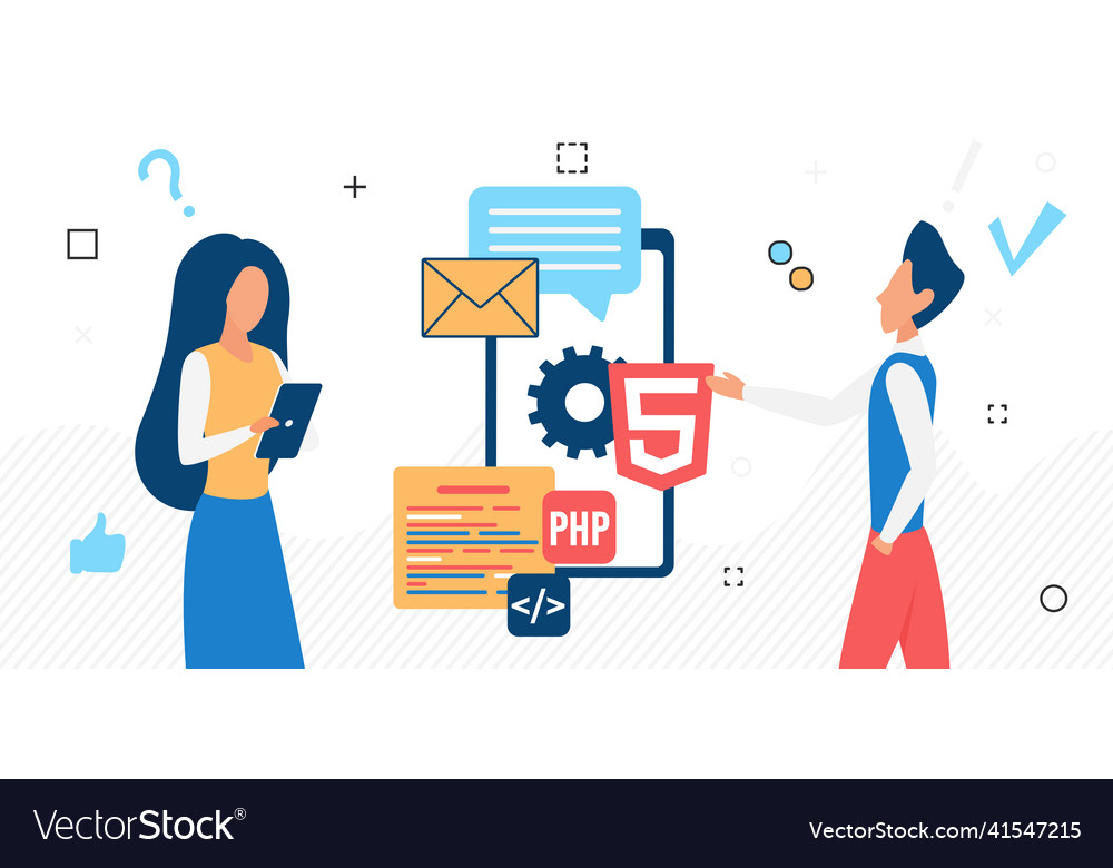 Software mobile engineer developing application Vector Image