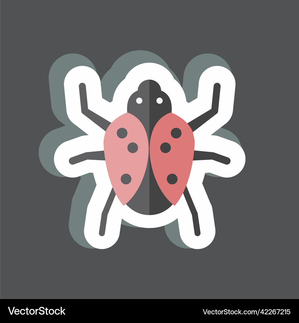 Sticker bug suitable for animal symbol simple Vector Image