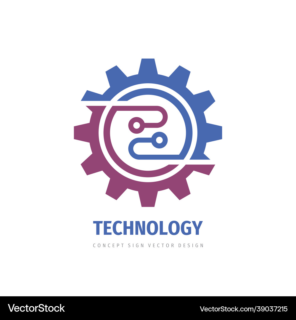 Technology gear concept business logo template Vector Image