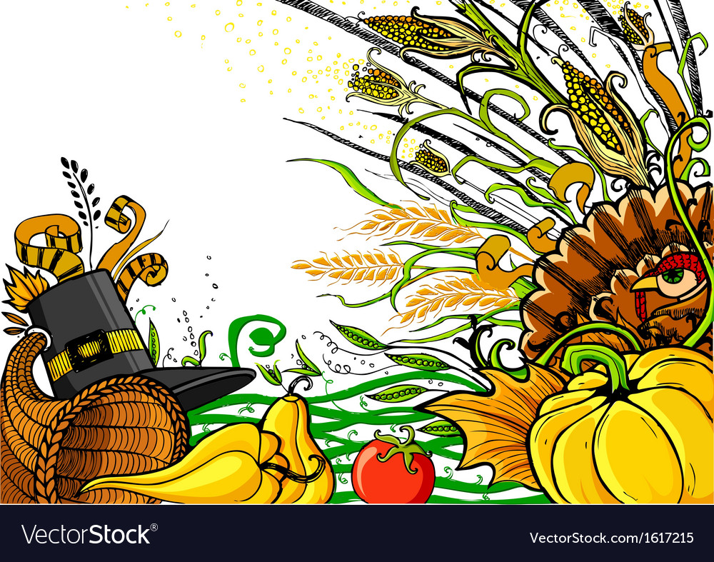 Thanksgiving doodle Royalty Free Vector Image - VectorStock