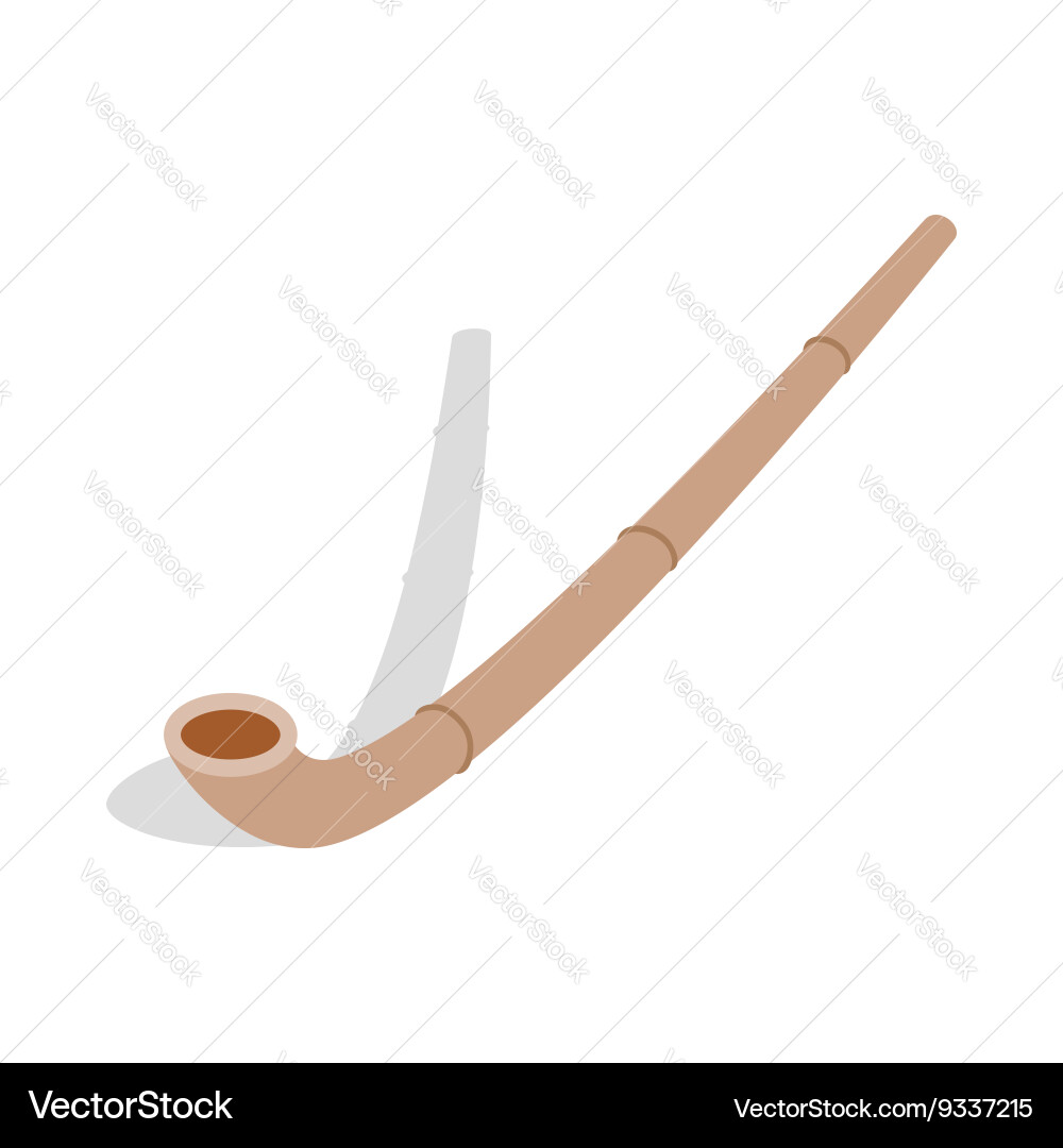 Wooden pipe icon isometric 3d style Royalty Free Vector