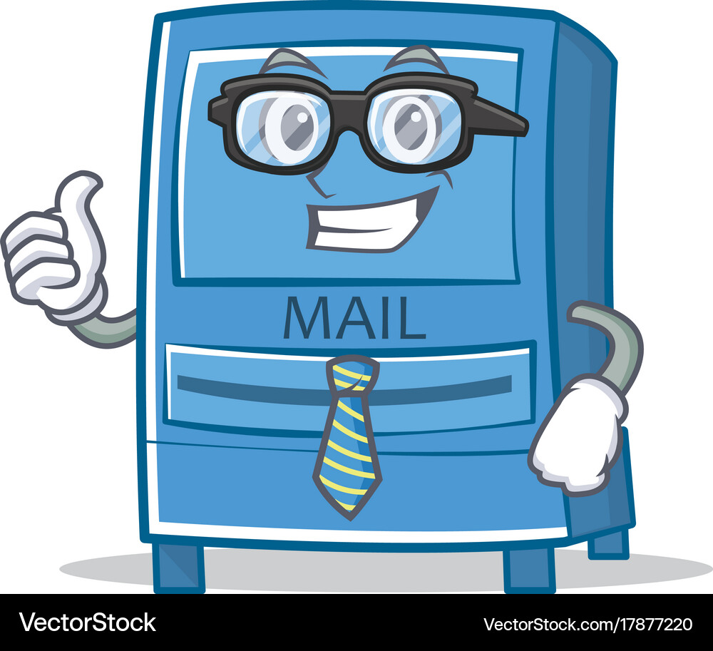 Businessman mailbox character cartoon style Vector Image