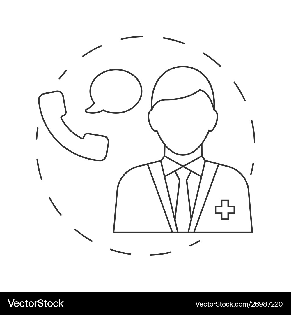 Call doctor outline on white Royalty Free Vector Image