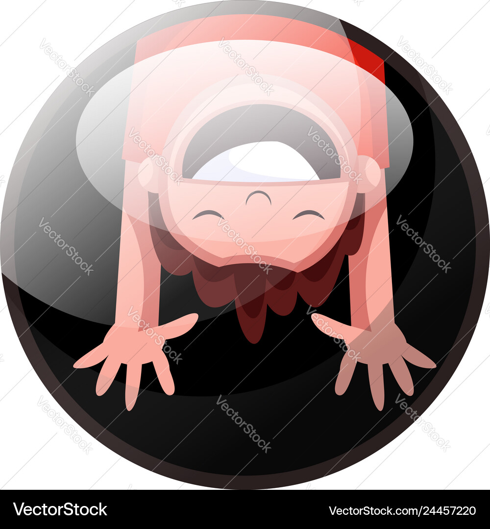 Cartoon character child hanging upside down in Vector Image