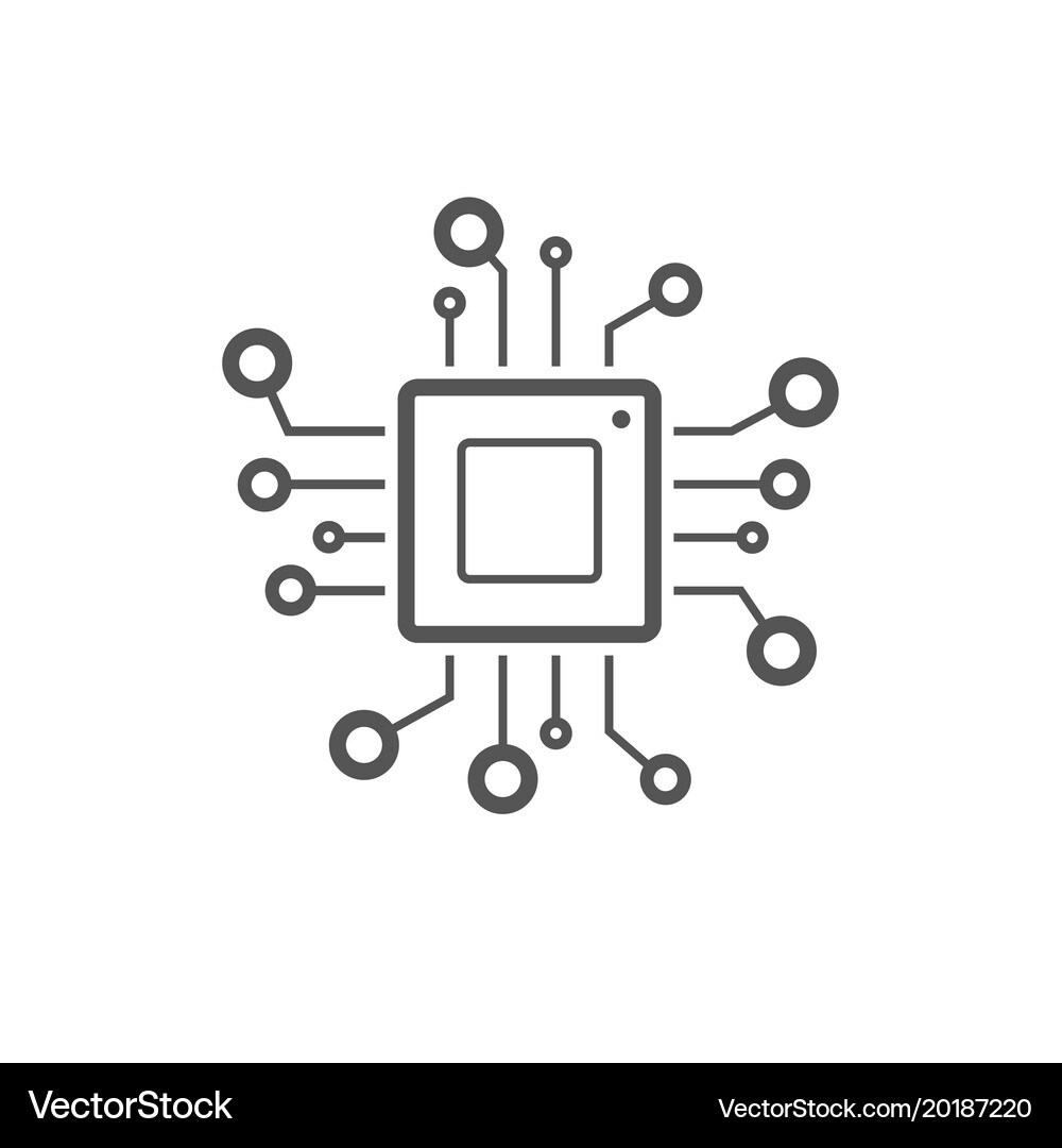 CPU Icon - Microchip Symbol Royalty Free Vector Image