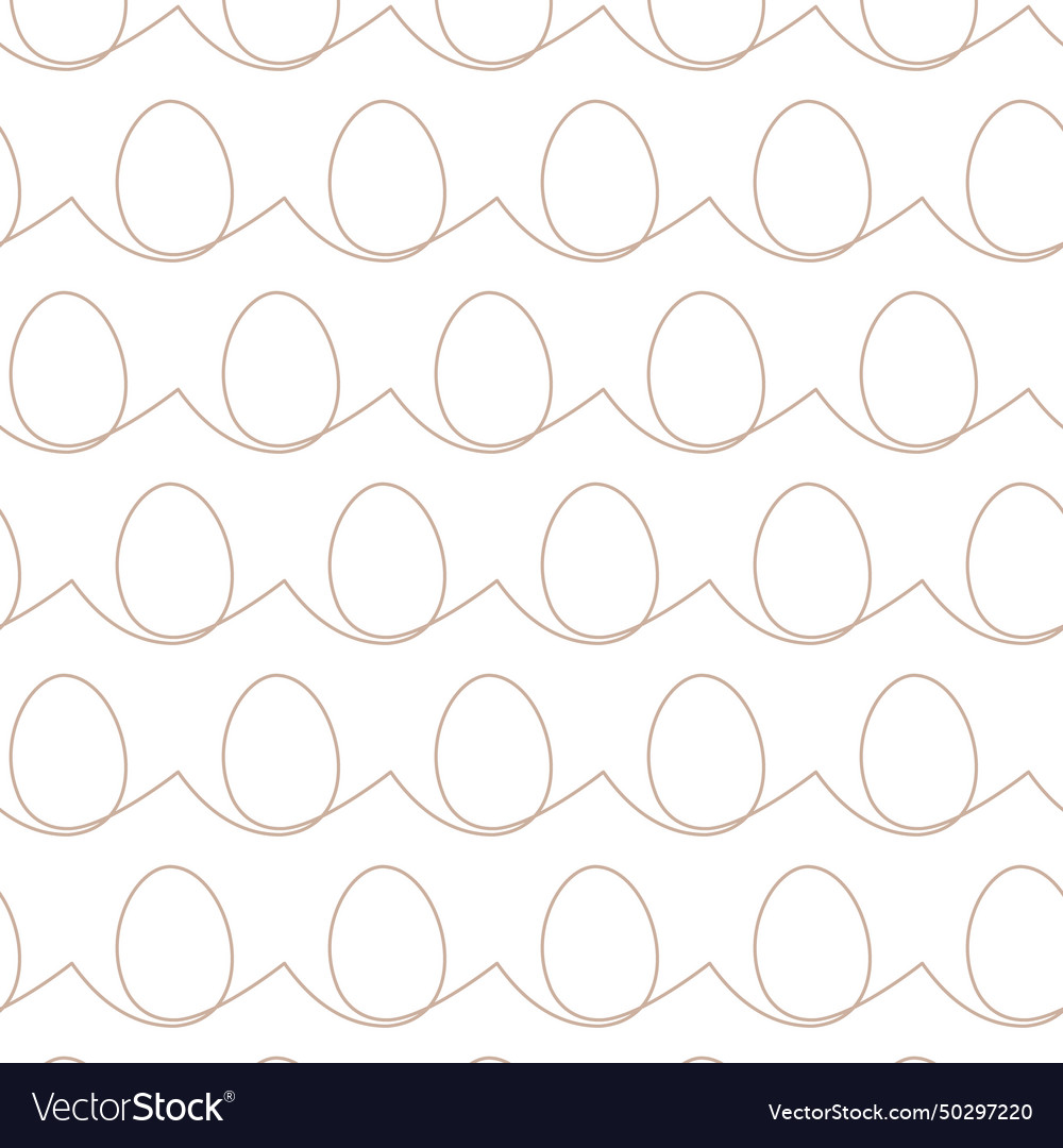 Easter egg seamless pattern simple line Royalty Free Vector