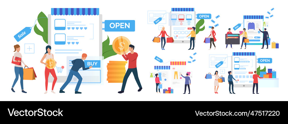 Online shop special offer set Royalty Free Vector Image