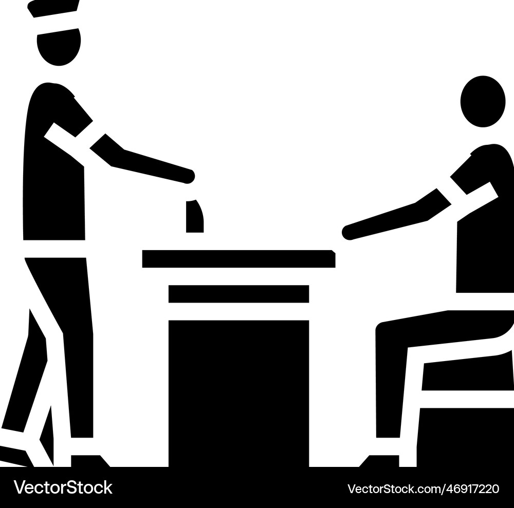 Police interrogation crime glyph icon Royalty Free Vector