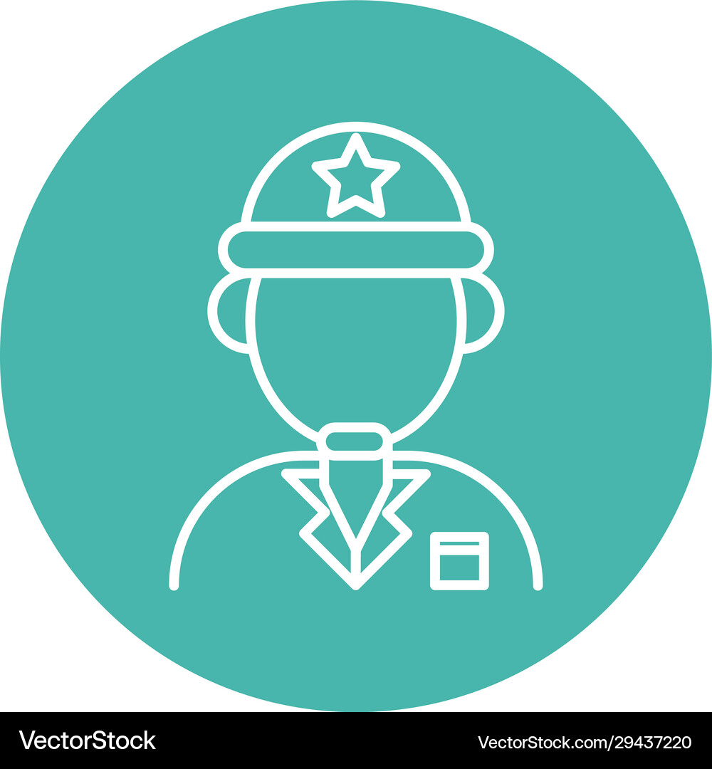 Soldier military force line block style Royalty Free Vector