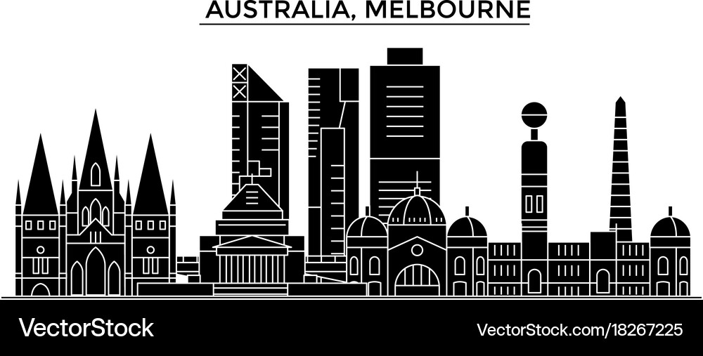 Australia melbourne architecture city Royalty Free Vector