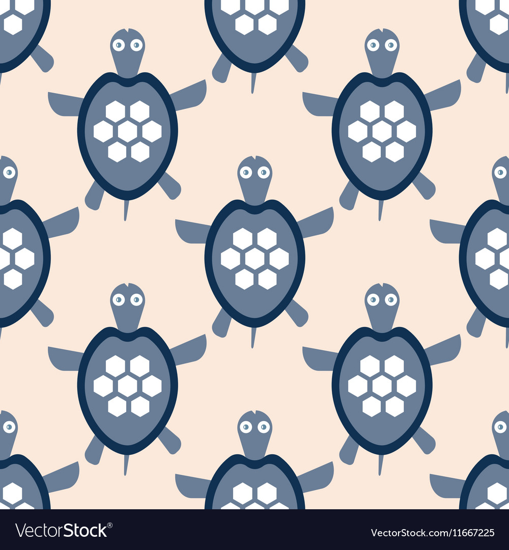 Blue turtle pattern Royalty Free Vector Image - VectorStock