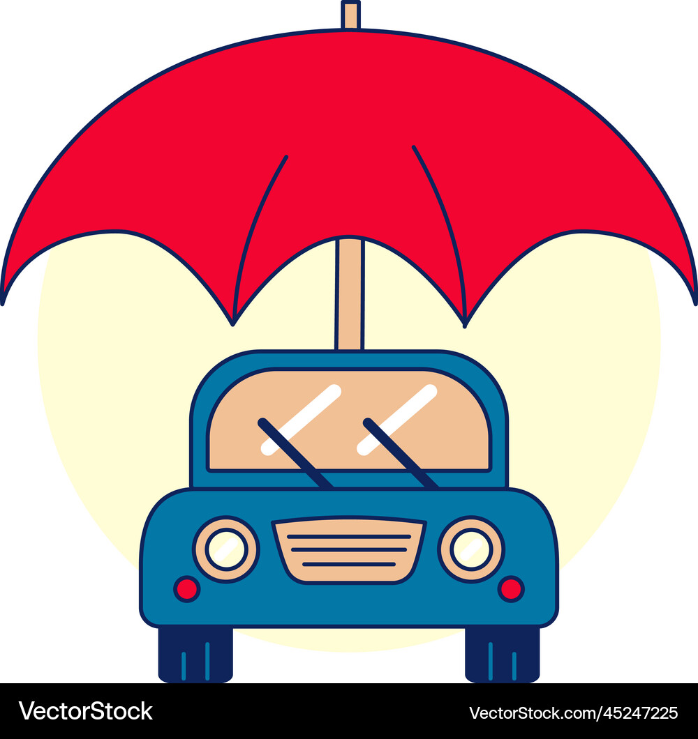 Car insurance service a blue under a red Vector Image