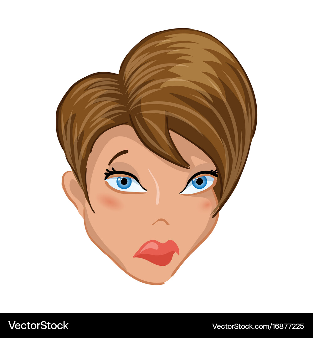 Emoticon girl sadness Royalty Free Vector Image