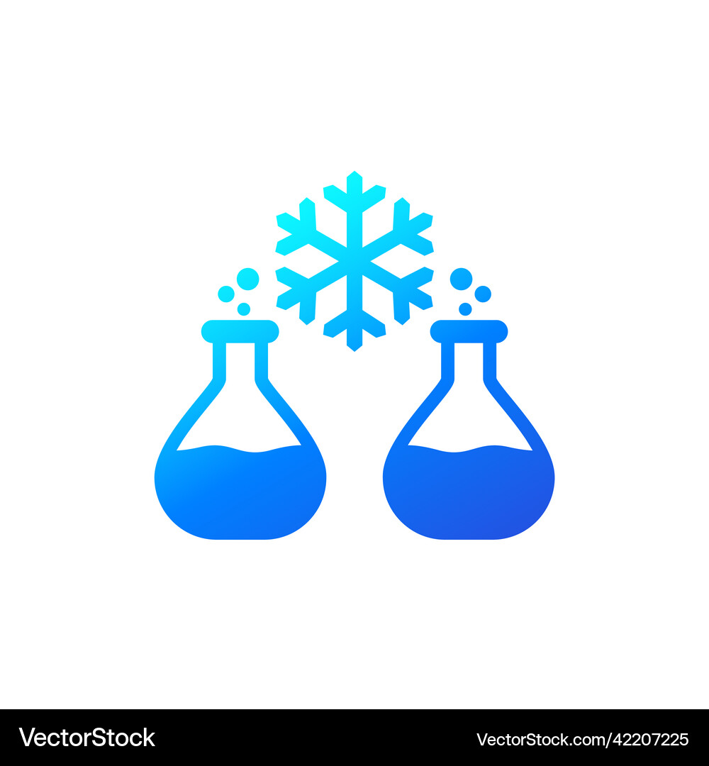 Endothermic reaction icon with test tubes Vector Image