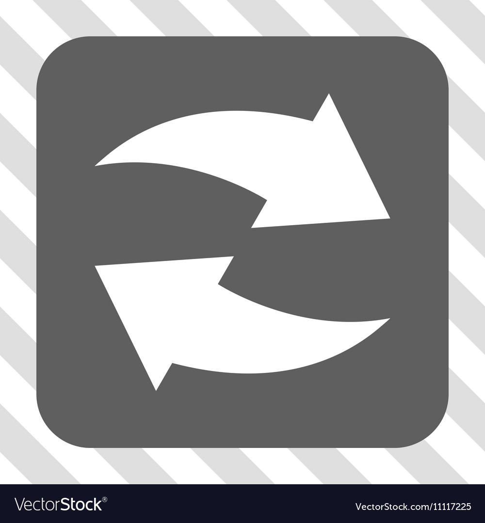 Exchange arrows rounded square button Royalty Free Vector