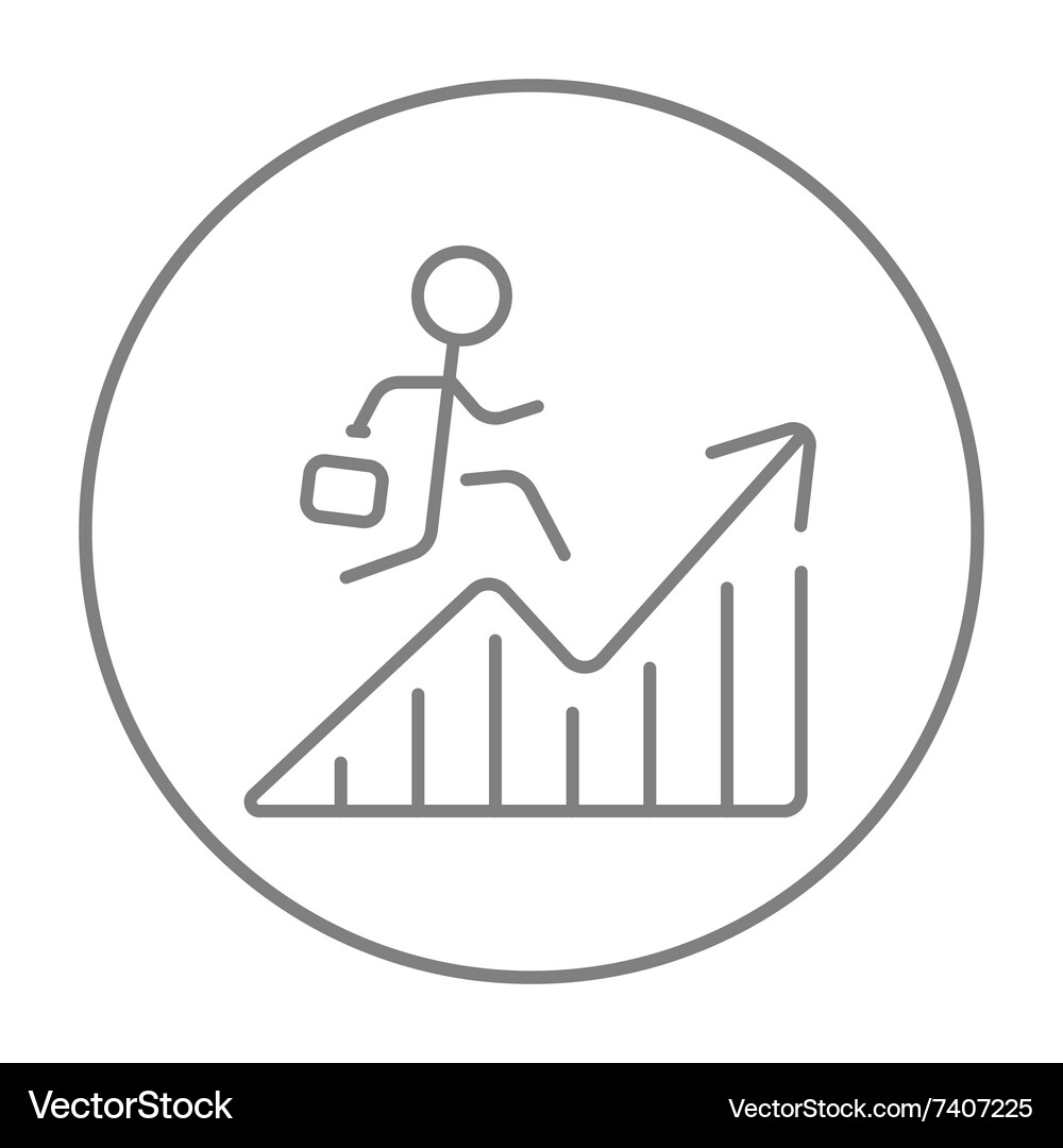 Financial recovery line icon Royalty Free Vector Image