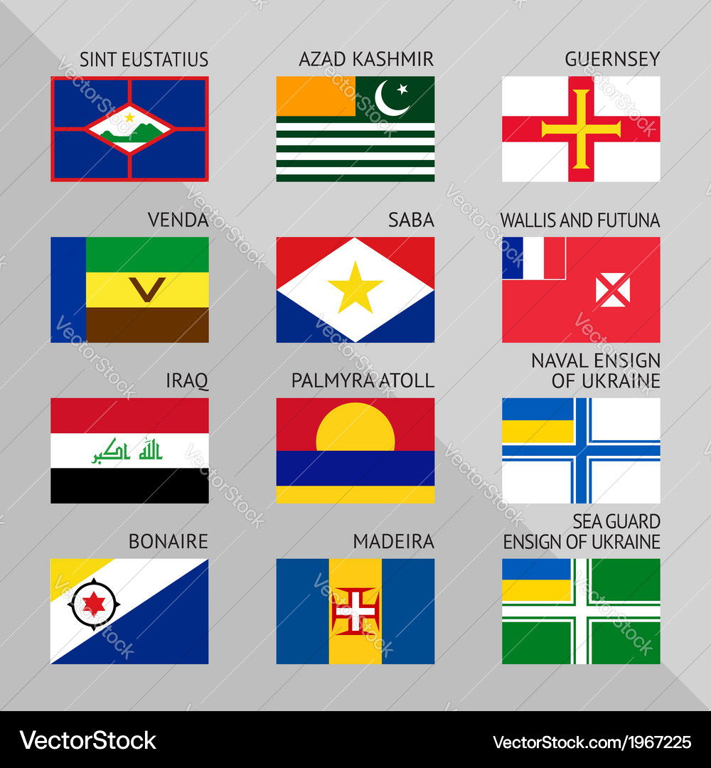 Flags of world flat set number 17 Royalty Free Vector Image