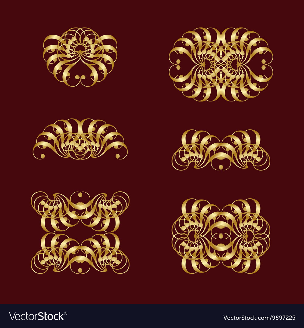 Gold elements Royalty Free Vector Image - VectorStock