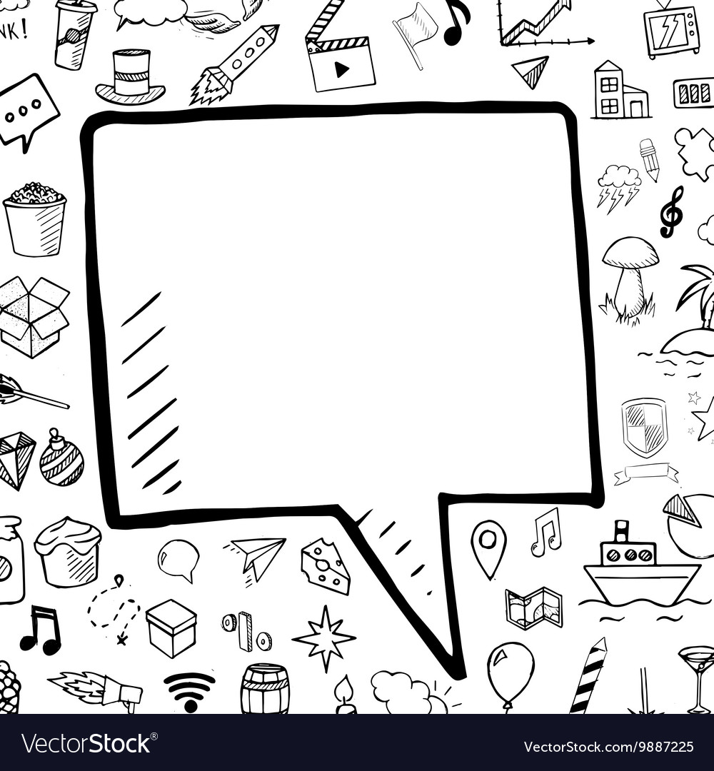 Hand drawn bubble speech doodle Royalty Free Vector Image