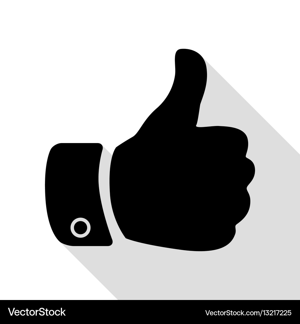 Hand sign black icon with flat style Royalty Free Vector