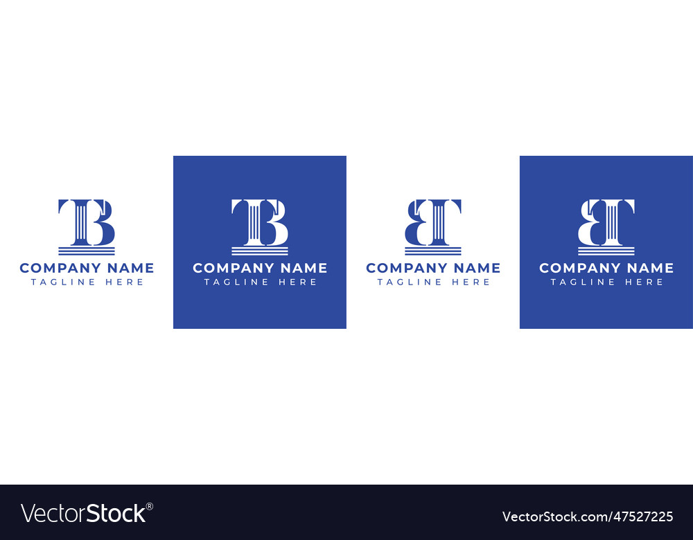 Letter bt and tb pillar logo suitable for any Vector Image