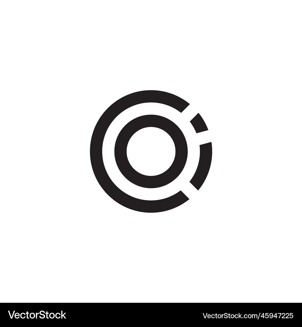 Letter co lens logo design concept isolated Vector Image