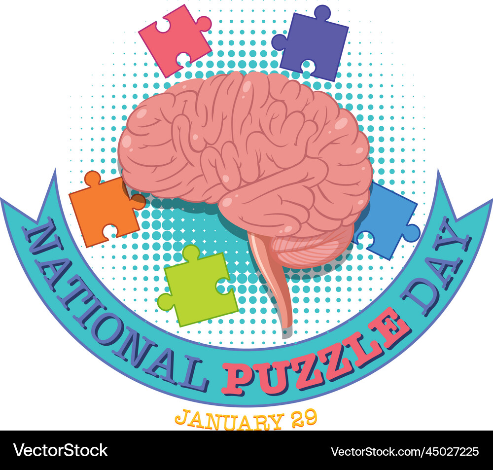 National puzzle day banner design Royalty Free Vector Image