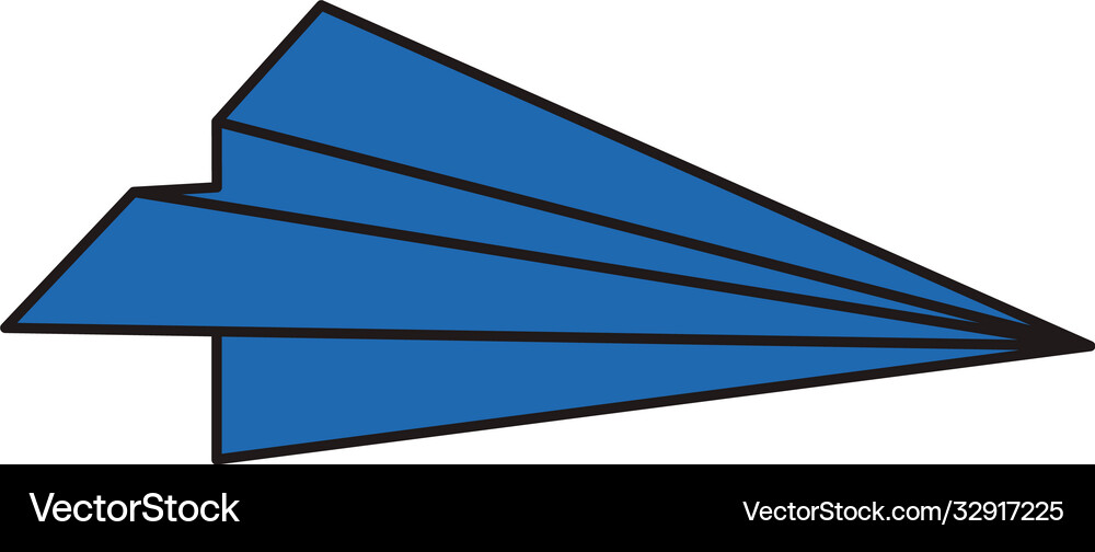 Paper airplane flying isolated icon Royalty Free Vector