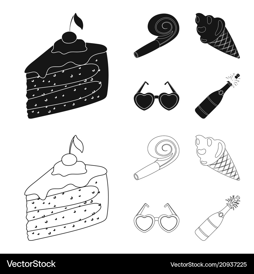 Refreshments and other accessories at the party Vector Image