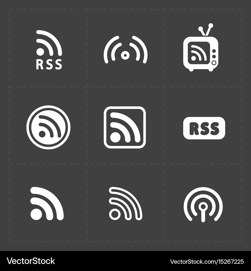 Rss sign icons feed symbols Royalty Free Vector Image