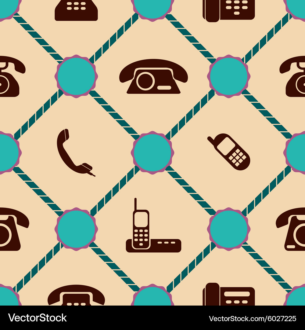 Seamless background with telephone icons Vector Image