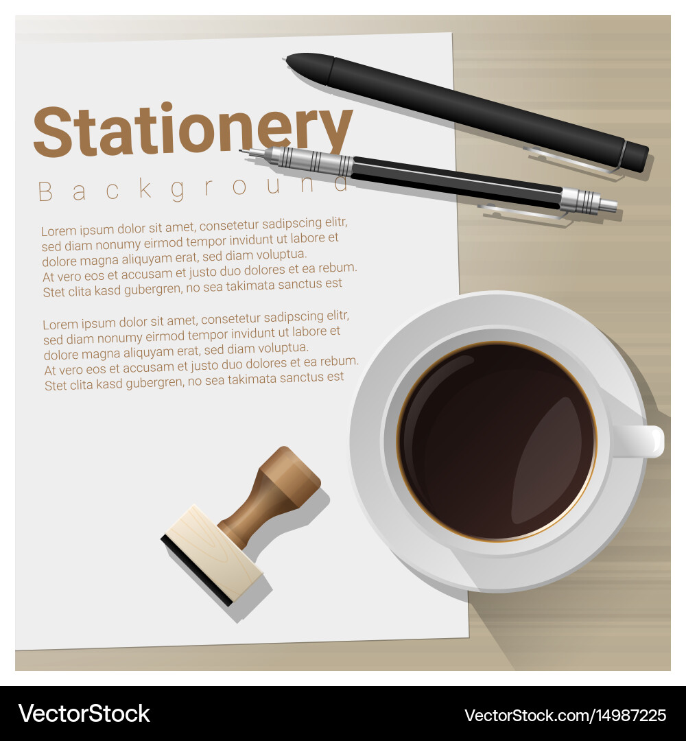 Stationery background with office equipment Vector Image