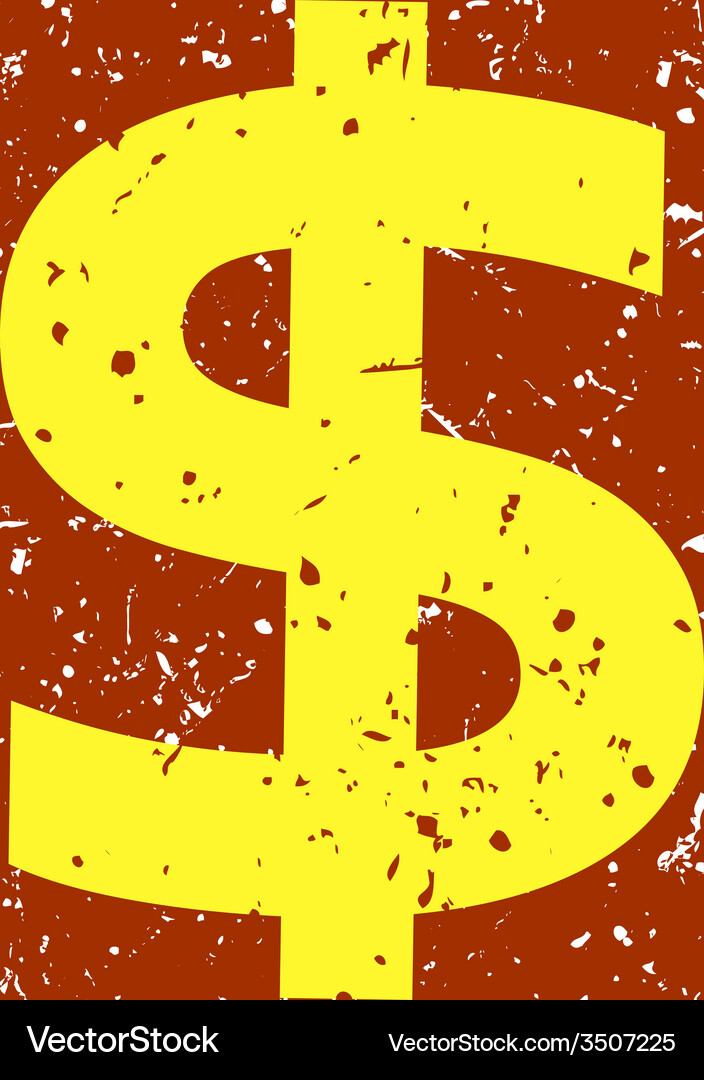 Vintage sign with us dollar Royalty Free Vector Image