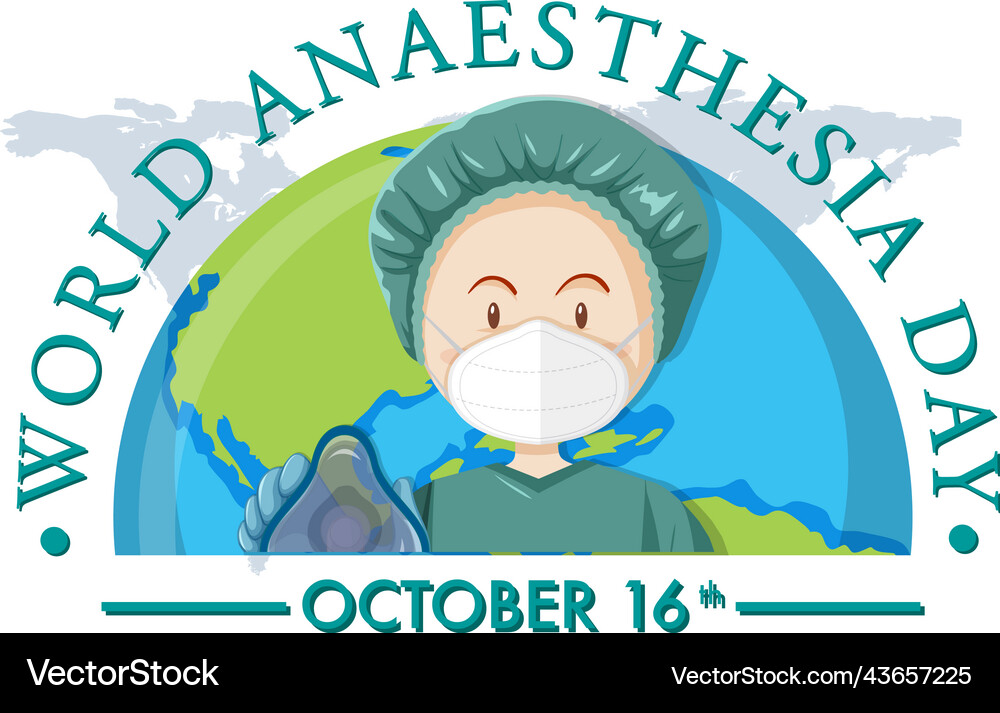 World anaesthesia day banner design Royalty Free Vector