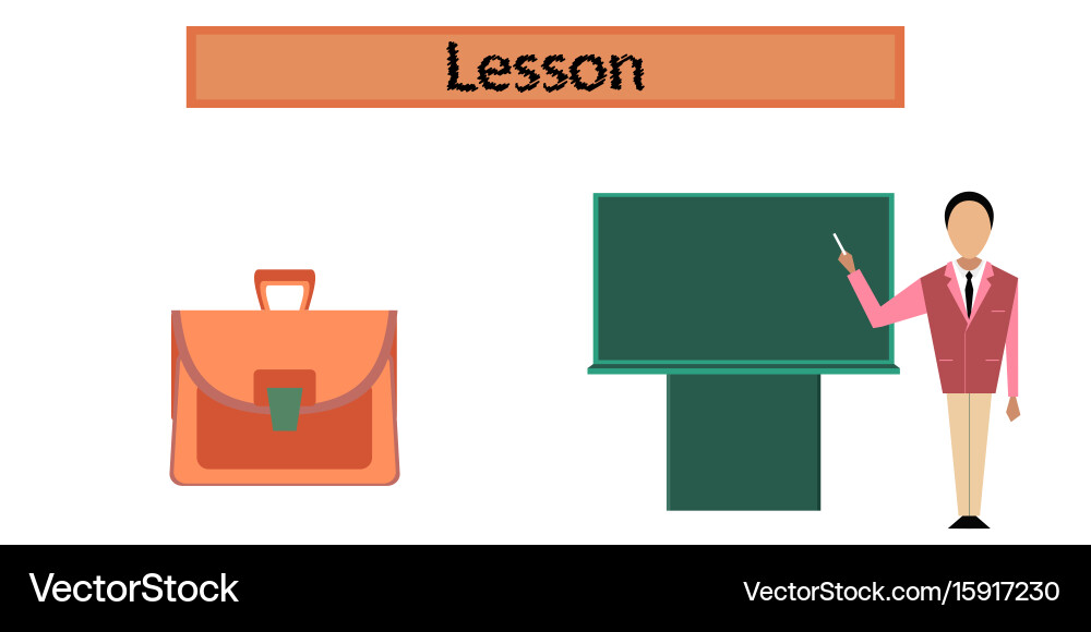 Assembly flat icons male teacher Royalty Free Vector Image