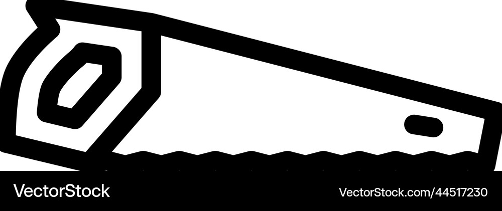 Crosscut hand saw line icon Royalty Free Vector Image